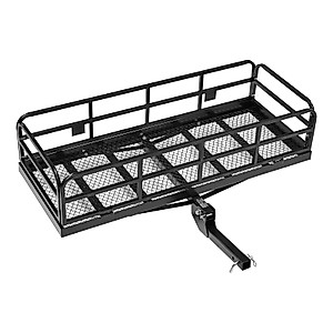 VEVOR 60x24x14 in Hitch Cargo Carrier, 400lbs Capacity Folding Trailer Hitch Mount Cargo Basket, Steel Luggage Carrier Rack Fits 2" Hitch Receiver for SUV Pickup Truck