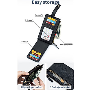 Genuine Leather Women's Slim Wallet Thin Small Purse Bifold ID Card Holder (D2 Dusty Pink)