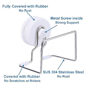 Magnetic Kitchen Sponge Holder for Stainless Steel Sink, Rubber Covered Strong Magnets, SUS 304 Stainless Steel Dish Sponge Holder, White Pack of 1