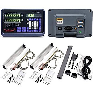 2 Axis Digital Readout 16" 20" DRO Display with 5µm Precision Linear Scale 400mm+500mm for Milling Lathe Drill EDM Machine,DHL Ship, 4-7 Business Days