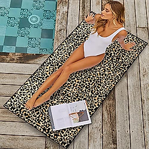 SHUIHAN Leopard Beach Towels for Adults Leopard Towels Panther Cheetah Print Beach Towel Swim Towels Oversized Beach Blanket