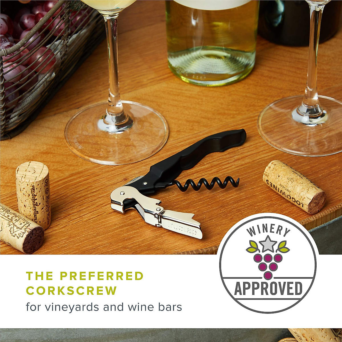 True Truetap Black on Preloaded Clip Strip Double Hinged Corkscrews