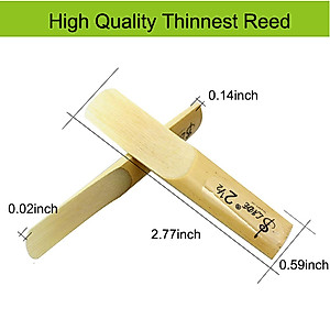 Alto Saxophone Reeds 2.5, Alto Sax Reeds Strength 2.5 for Alto Sax with Transparent Case, Box of 10