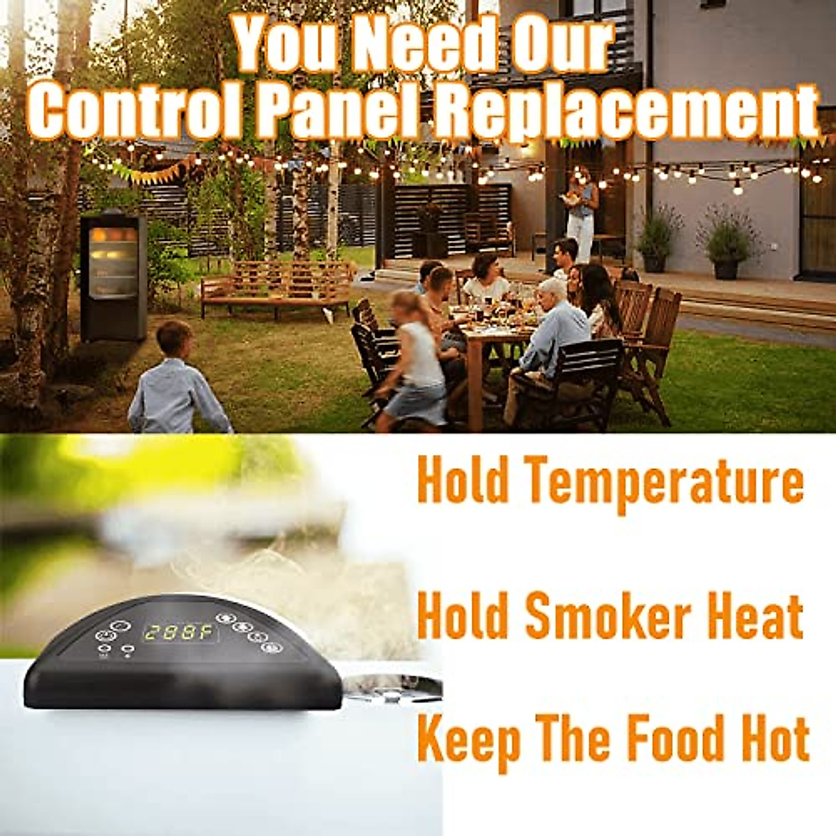 Replacement 9907170133 Part for Masterbuilt Electric Smoker Control Panel, Masterbuilt Replacement Parts Digital Control Board Compatible with 21072719 20071218 21071218 20071418 21072319 21072719