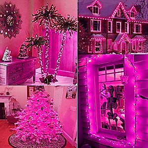 Silvom Pink Christmas Lights, 33ft 100 LED Xmas Christmas Lights, 120V UL Certified LED String Lights for Halloween, Christmas Tree, Wedding, Party, Patio, Holiday, Home Indoor & Outdoor Decoration