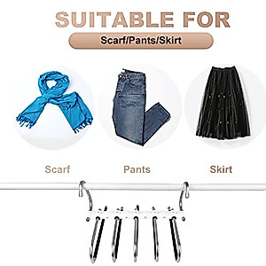 2 Pack Multifunctional Pants Rack, 5 Layers Space Saving Pants Hangers Stainless Steel Clothes Jeans Hangers Clothes Hangers for Pants Jeans Trousers Skirts Scarf