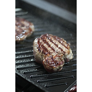 Hell's Kitchen Pre-seasoned Cast Iron Enameled Rectangle Grill Pan with Handles, Red