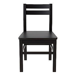 Lepfun 5 Piece Round 4 Wood Extendable Kitchen Set with Storage Drawers Farmhouse Dining Room Table and Chairs, 16" Removable Leaf, Espresso