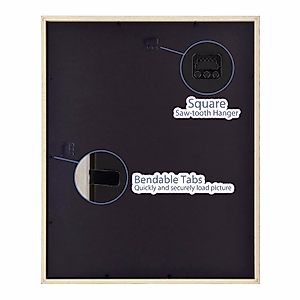 Frametory 16x20 Picture Frame with Mat for 11x14 Picture - Country Rustic Style - High Definition Glass Wide Molding - Vertical or Horizontal Preinstalled Wall Mounting Hardware (Rustic Beige, 1 Pack)