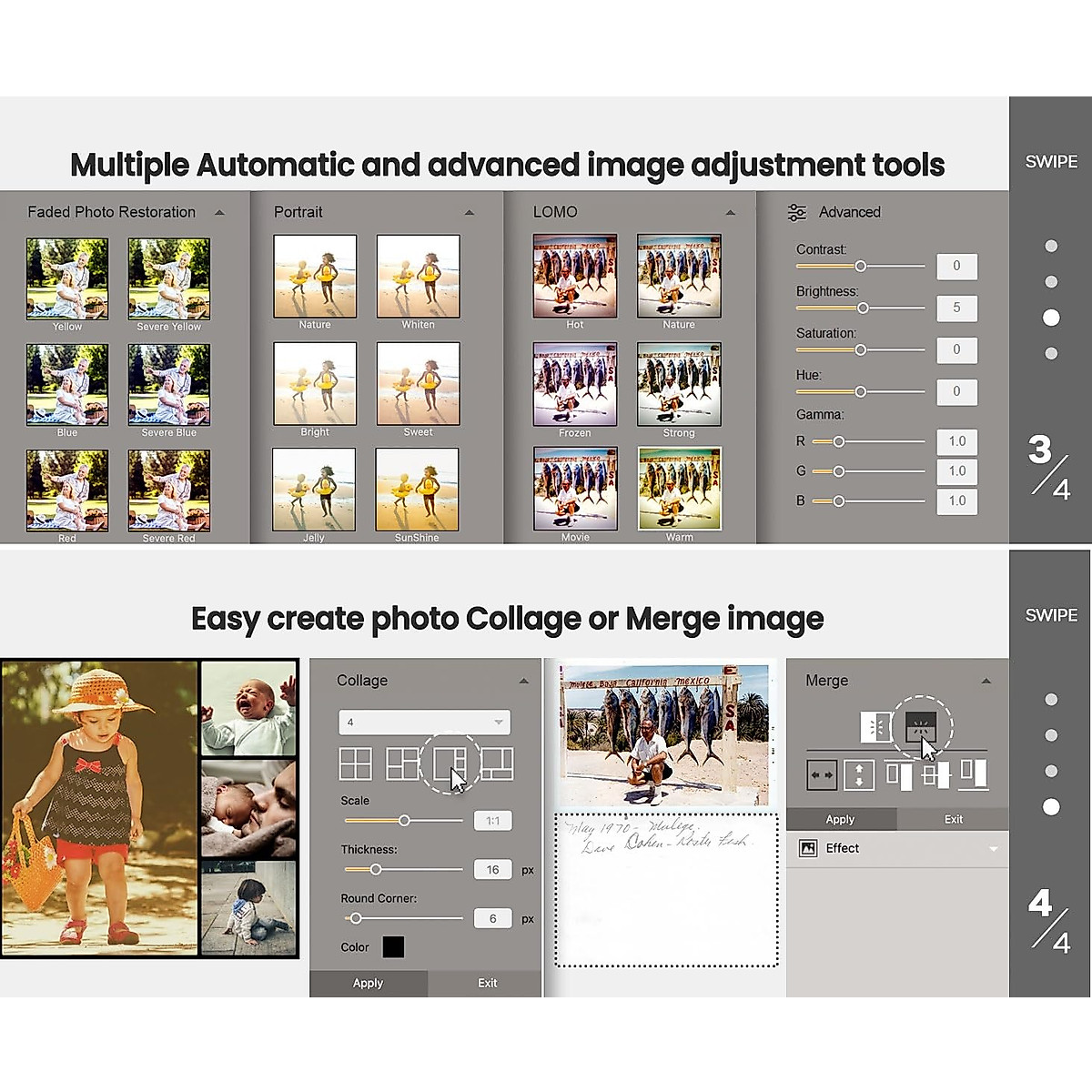Plustek Photo Scanner - ephoto Z300, Scan 4x6 Photo in 2sec, Auto Crop and Deskew CCD Sensor. Support Mac and PC