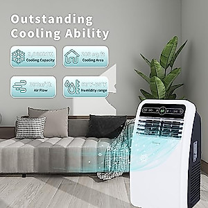 Shinco 8,000 BTU Portable Air Conditioner, Portable AC Unit with Built-in Cool, Dehumidifier & Fan Modes for Room up to 200 sq.ft, Room Air Conditioner with Remote Control, Installation Kit