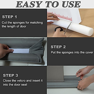 Door Draft Stopper,Leather Door Draft Stoppers for Bottom of Door,Under Door Draft Stopper Weather Stripping,30-36" Adjustable Draft Stopper for Bottom of Door,Door Draft Blocker,White