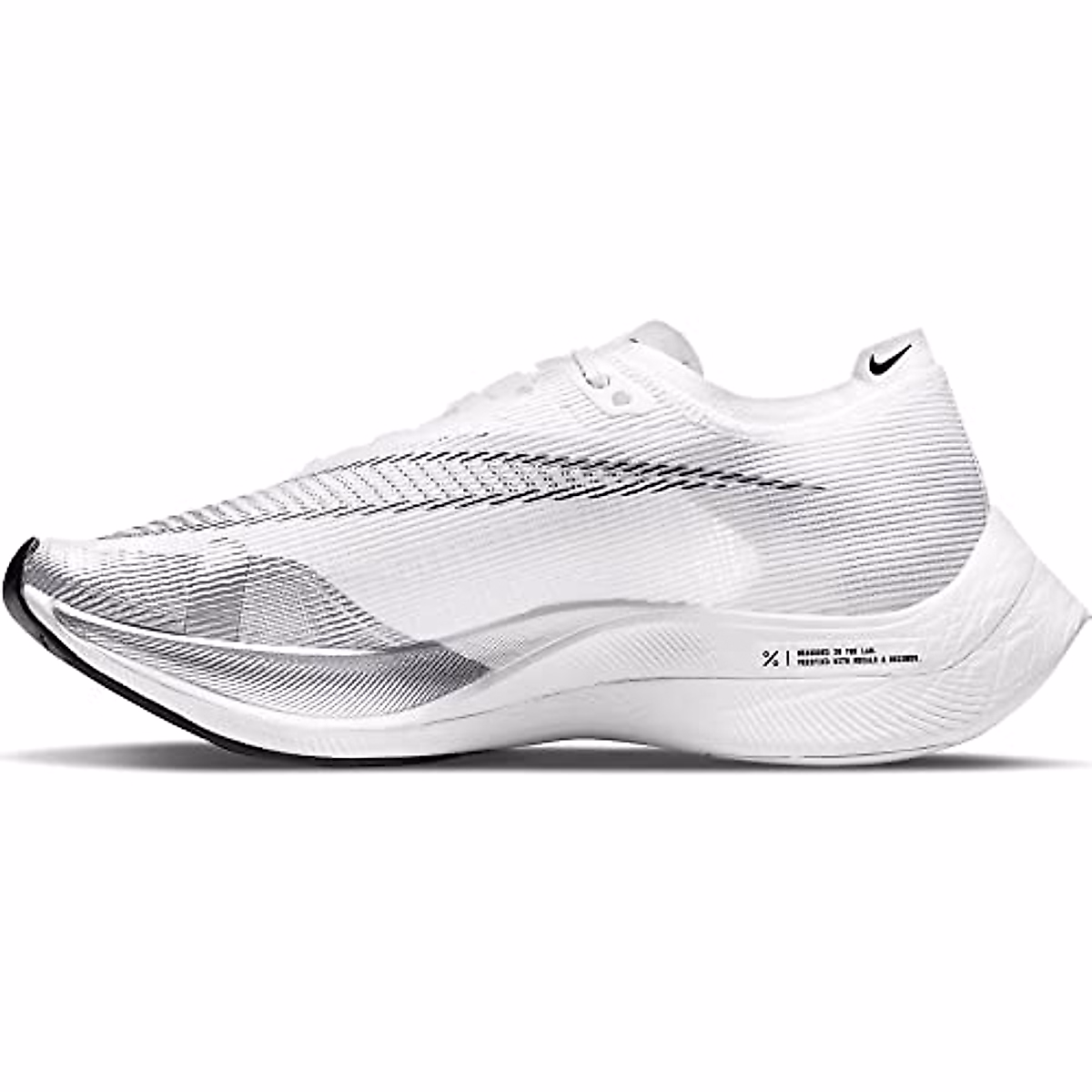 Nike Men's ZoomX Vaporfly Next% 2, White/Black-metallic Silver, 12