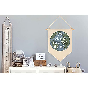 Glad You're Here-Inclusive Classroom Decor-Welcome Gift-Teacher Gift-Canvas Hanging Pennant Flag Banner Wall Sign Decor Gift-Birthday Christmas Gift