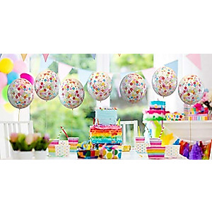 Rainbow Multicolor Confetti Balloons | Bright Colorful Confetti Pre-Filled | Wedding Engagement Birthday Party Events (16 Pack Rainbow, 12 inches)