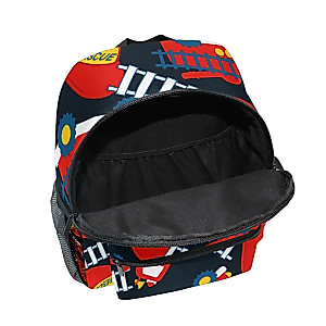 Glaphy Custom Kid's Name Backpack, Red Fire Truck Car Cute Toddler Backpack for Daycare Travel, Personalized Name Preschool Bookbags for Boys Girls