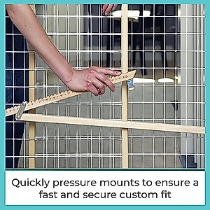 Toddleroo by North States 50" Wide Extra Wide Wire Mesh Baby Gate, Made in USA: Installs in Wide Opening Without damaging Wall. Pressure Mount. Fits 29.5"-50" Wide (32" Tall, Sustainable Hardwood)