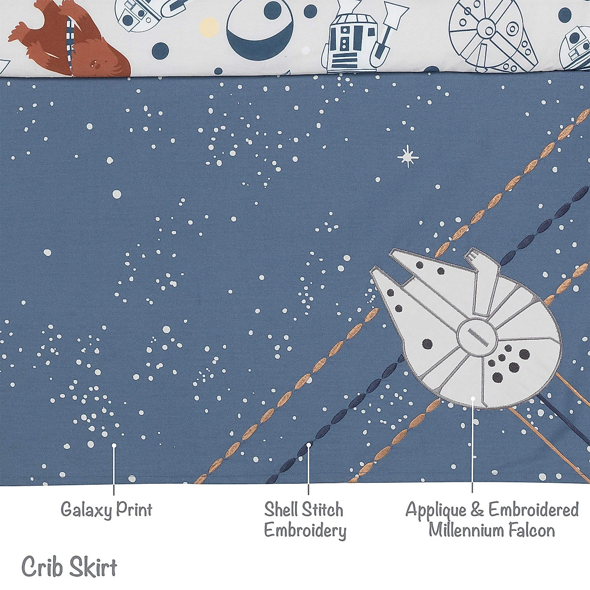 Lambs & Ivy Star Wars Signature Millennium Falcon 4-Piece Baby Crib Bedding Set