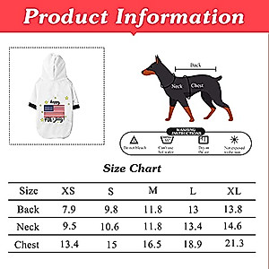 Impoosy Dog 4th of July Hoodies Pet Funny Cotton Hoodies Cat Cute American Flag Costume Puppy Star Clothes (L)