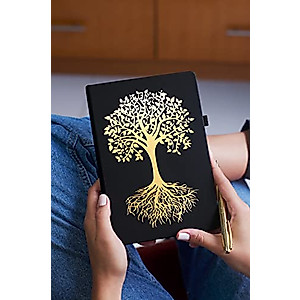 Veway Tree of Life Journal for Women & Men - Fancy Journal for Writing - Vegan Leather Writing Journal with Pen - A5 Hardcover Luxury Journal Notebook Gift Set