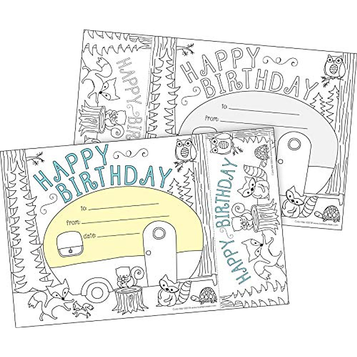 BARKER CREEK Recognition Awards and Bookmarks, Color Me Happy Birthday, 30 Double-Sided Awards and 30 Double-Sided Bookmarks, Awards are 6-3/8" x 5-1/2", Bookmarks are 2-1/8" x 5-1/2" (427)