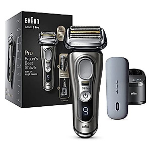 Braun 9475cc Series 9 Pro Premium Shaver with 4+1 Shaving Head, Electric Shaver & ProLift Trimmer, PowerCase, Wet & Dry, Grey