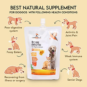 FurrMeals Ready to Serve Chicken Bone Broth | Gravy/Wet Dog Food | Treat for Dogs and Cats | 300ml x Pack of 3 | Joint Health Natural Supplement