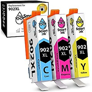 Smart Ink Compatible Ink Cartridge Replacement for HP 902 XL 902XL (C/M/Y Combo Pack) Advanced Chip Technology to use with Officejet Pro 6978 6968 6974 6975 6960 Officejet 6951 6954 6956 6958 Printers