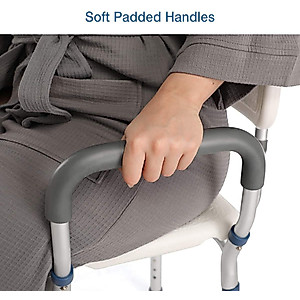 𝐆𝐫𝐞𝐞𝐧𝐂𝐡𝐢𝐞𝐟 Narrow Shower Chair for Inside Tub, Small Bathtub Chair with Arms and Back Removable, Shower Chair for Elderly and Disabled, Sturdy & Height Adjustable & Cutout Seat, 300lbs