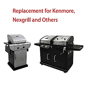 GasSaf 14 9/16" Heat Shield, Flame Tamer, Burner Covers, Porcelain Steel Heat Plate Replacement for Kenmore, Nexgrill, Grill Master 720-0697, 720-0737 and Others (4 PCS)