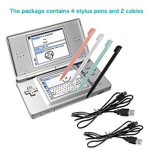 DS Lite Charger Cable Kit, AC Power Adapter Charger and Stylus Pen for Nintendo DS Lite Systems, Wall Travel Charger Power Cord Charging Cable 5.2V 450mA