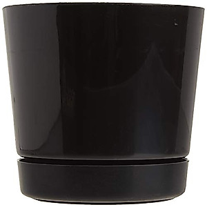 Novelty Majestic Full Depth Round Cylinder Pot, Glossy Black, 6-Inch (10068)
