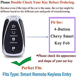 SANRILY 4-Button Smart Key Cover for Chevrolet Equinox Malibu XL Trailblazer Tracker New Cruze Keyless Remote Key Case Soft TPU Key Fob Protector with Keychain Green