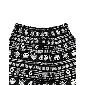 Disney The Nightmare Before Christmas Loungepants For Men | Adults Jack Skellington Pajama Trousers | Black PJ Bottoms