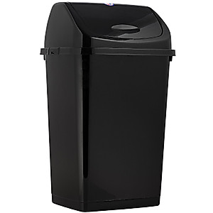 Superio Trash Can 13 Gallon Swing Lid 50 Liter, Black