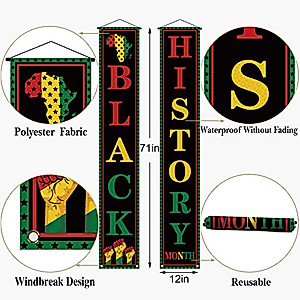 Black History Month Porch Banner African American Afro February Festival Holiday Front Door Wall Hanging Banner Decor