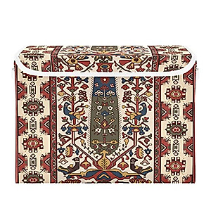 linqin Home Storage Bins Storage Containers for Fabric Tribal Pattern Towel Chests 12x12x16