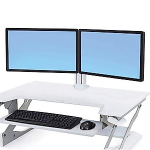 Ergotron – WorkFit Dual Monitor Kit – for 2 Monitors Up to 24 inches, 6 to 14 lbs Each – Add-on for WorkFit-T, WorkFit-TL, WorkFit-TX and WorkFit Corner – White