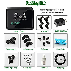 Reptile Humidifiers Smart Misting System, Reptile Mister Automatic with Timer, Terrariums Humidifier with 360°Adjustable Misting Nozzles, Spray Kit for Rainforest Plants Amphibian（Touch Version）