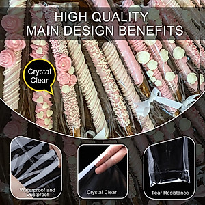 Clear Pretzel Rod Bags Candy Bags 200pcs 3X11" Cellophane Treat Bags Party Favor Bags Goodie Bags Cake Pop Bags Gift Bags Apple Bags Cello Bags with Ties