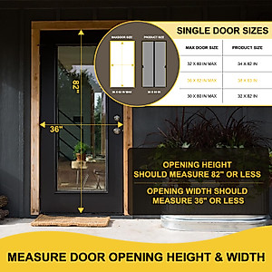 Magnetic Screen Door - Fit for Door Size:36 x 82 Inch, Screen Itself Size:38"x83", Hands Free Mesh Partition,Heavy Duty Curtain Keeps Bugs Out, Frame Hook & Loop, Pet and Kid Friendly