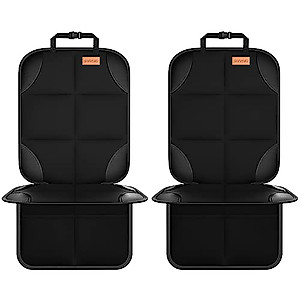 SMART ELF Car Seat Protector, 2Pack Seat Protector Protect Child Seats with Thickest Padding and Non-Slip Backing Mesh Pockets for Baby and Pet…