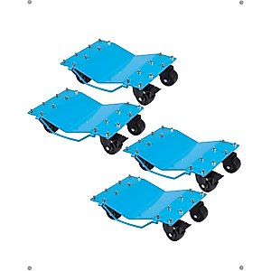 DEXSO 4 Tire Wheel Dolly Car with 8000 lbs Capacity, Manganese Steel Heavy Duty Car Mover Wheel Dollies Set of 4 with Antiskid Plate & 360 Degree Rotatable Wheel, 16"*13", Blue
