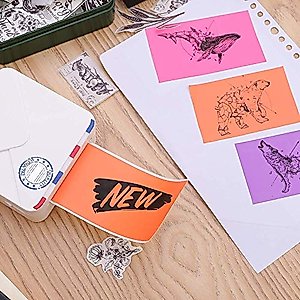 Phomemo M02 Mini Printer- Bluetooth Thermal Photo Printer with 3 Rolls Colorful Sticker Paper, Compatible with iOS + Android for Plan Journal, Study Notes, Art Creation, Work, Gift