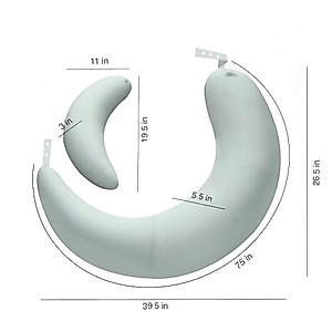 LILLY LA VIE Memory Foam Pregnancy Pillows for Sleeping, Side Sleeper Body Pillow - GOTS Certified 100% Organic Cotton Cover, Wedge Pillow - Support Back, Hips, Legs, Belly - Pregnancy Must Haves (Aqua Haze)