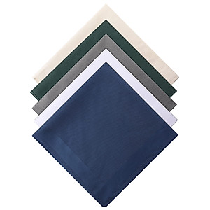 Vin Beauty Handkerchiefs for men, Assorted Solid Color Pocket Square Hankies with Stripe Hankerchief Pocket, Handkerchiefs Mens Cotton 5 Colors hankerchief cotton machine wash