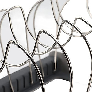 Pots and Pans, Multifunction Expandable Pot Rack with 7 Dividers Flexible Stable Kitchen Organization and Storage for Dish, Pot Lid, Cutting Board, Bakeware