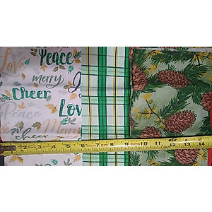 Fat Quarter Fabric Bundle Set 5 (1/4 Yard) Pinecones Evergreens Winter Trees Stack