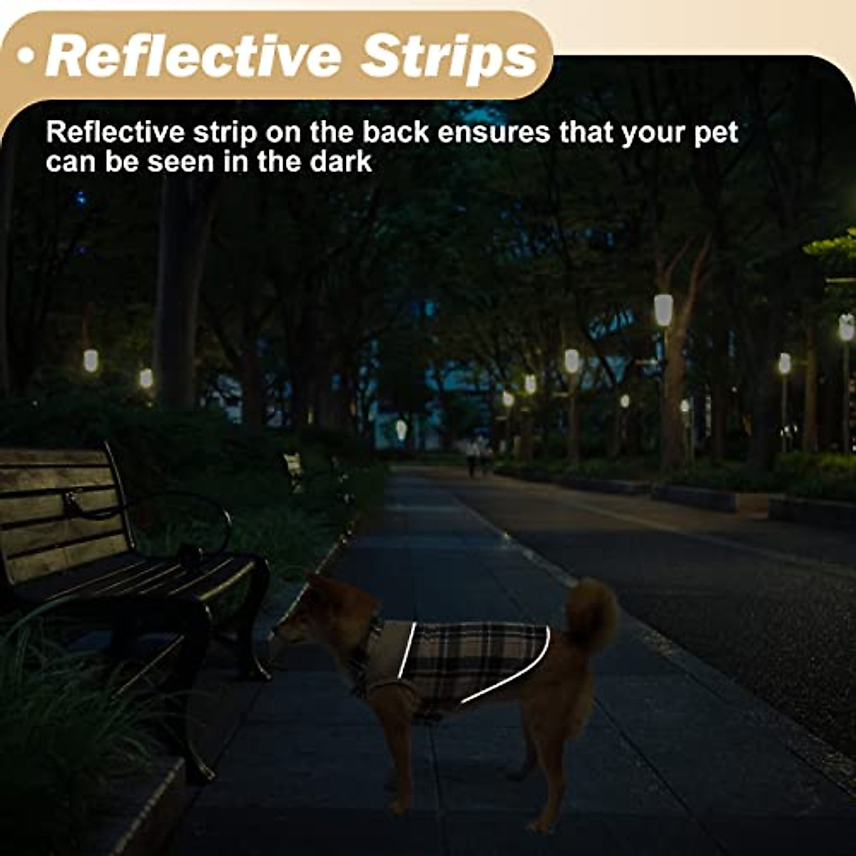 BEAUTYZOO Reflective Dog Winter Coat,Reversible British Style Plaid Dog Vest Windproof Waterproof Dog Jacket Clothes for Small Medium Large Dogs, Pet Apparel Girl or Boy Outfits, Beige S