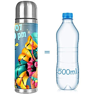 Brazilian Annual Carnival Festival Dancer Musicians Vacuum Insulated Stainless Steel Water Bottle, Double Walled Travel Thermos Coffee Mug 17 OZ for School Office